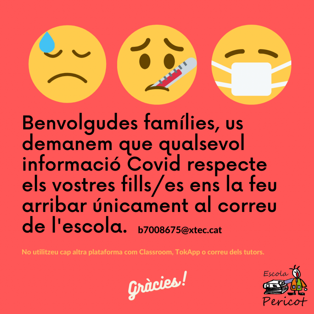 Notificacions COVID – Escola Pericot