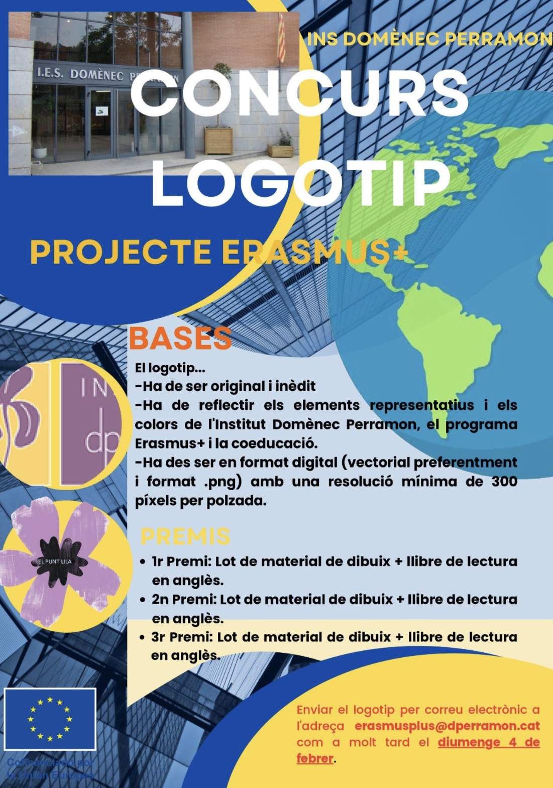 dissenyar el logotip pel projecte Erasmus – INS Domènec Perramon