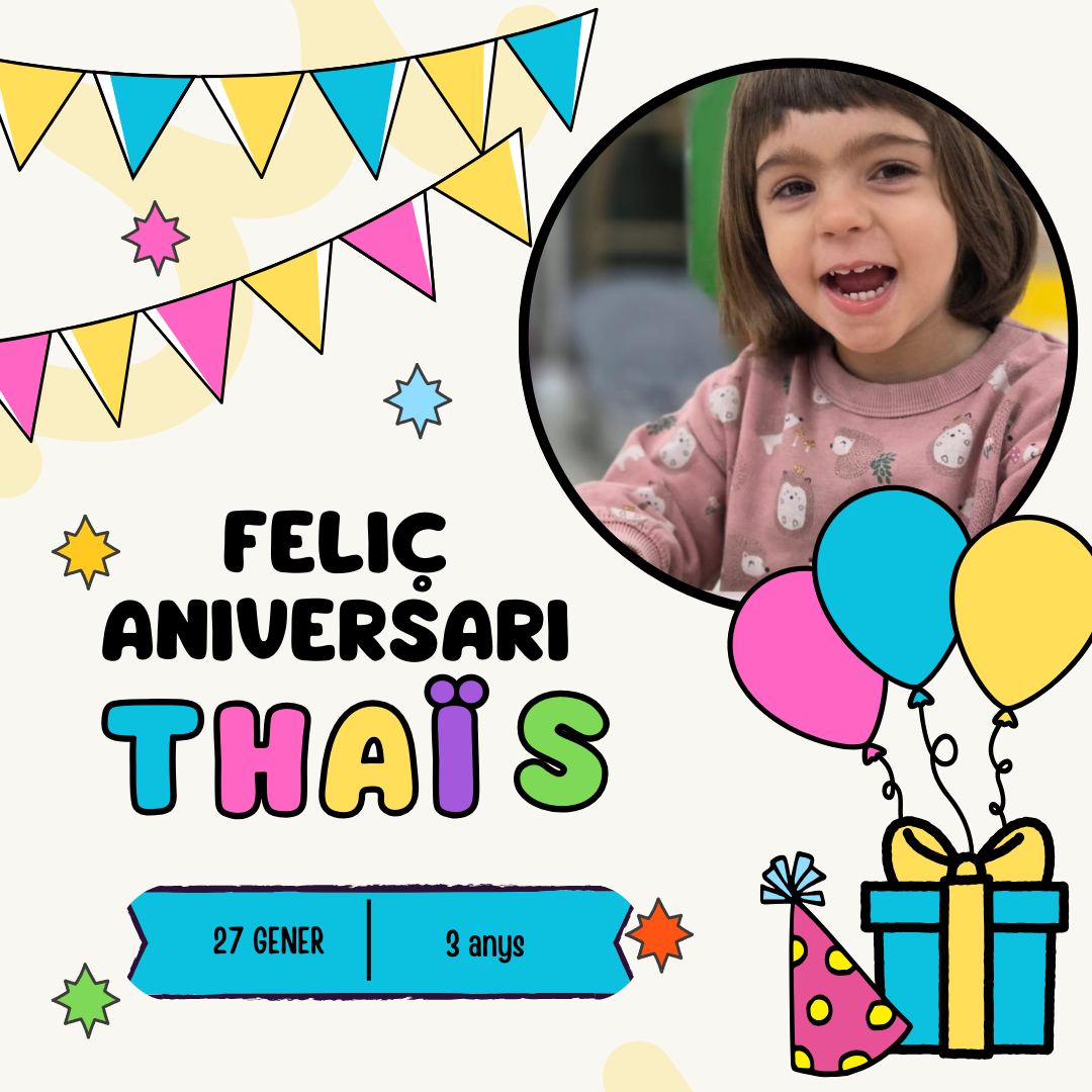 Moltes felicitats Thaïs. Escola Porcel de Cervera. | ZER Pedrera